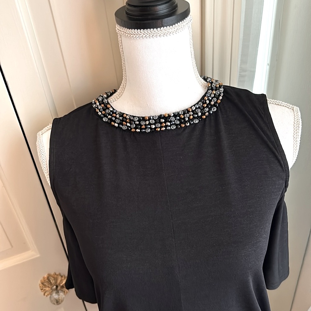 Jennifer Lopez Black Cold Shoulder With Embellished N… - Gem